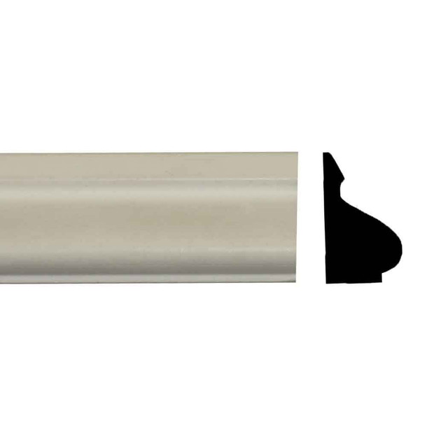 White PVC Ogee Base Cap 16' at GR Mitchell, Inc | White PVC Trim Smooth