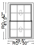 Pioneer 30"x42" RO 500 Series White Vinyl Double Hung Window w/GBG at S ...